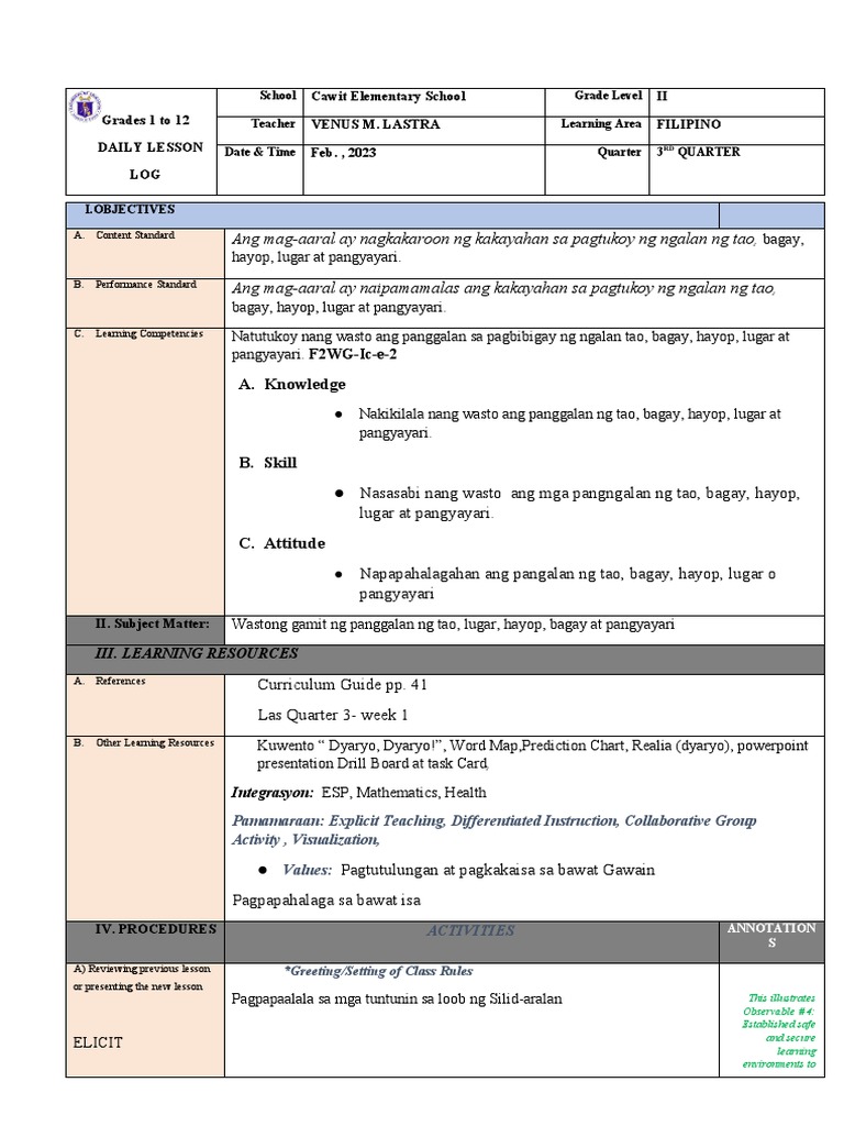 Cot Filipino 2 | PDF