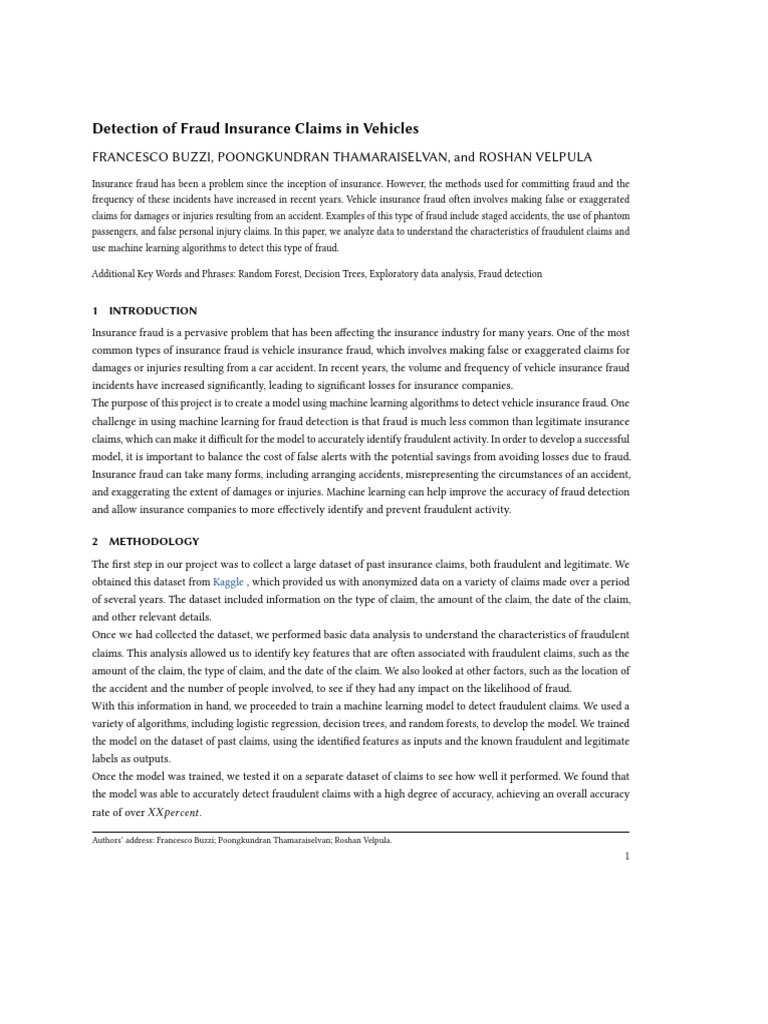 Fraud Detection Project Report | PDF | Data Analysis | Machine Learning