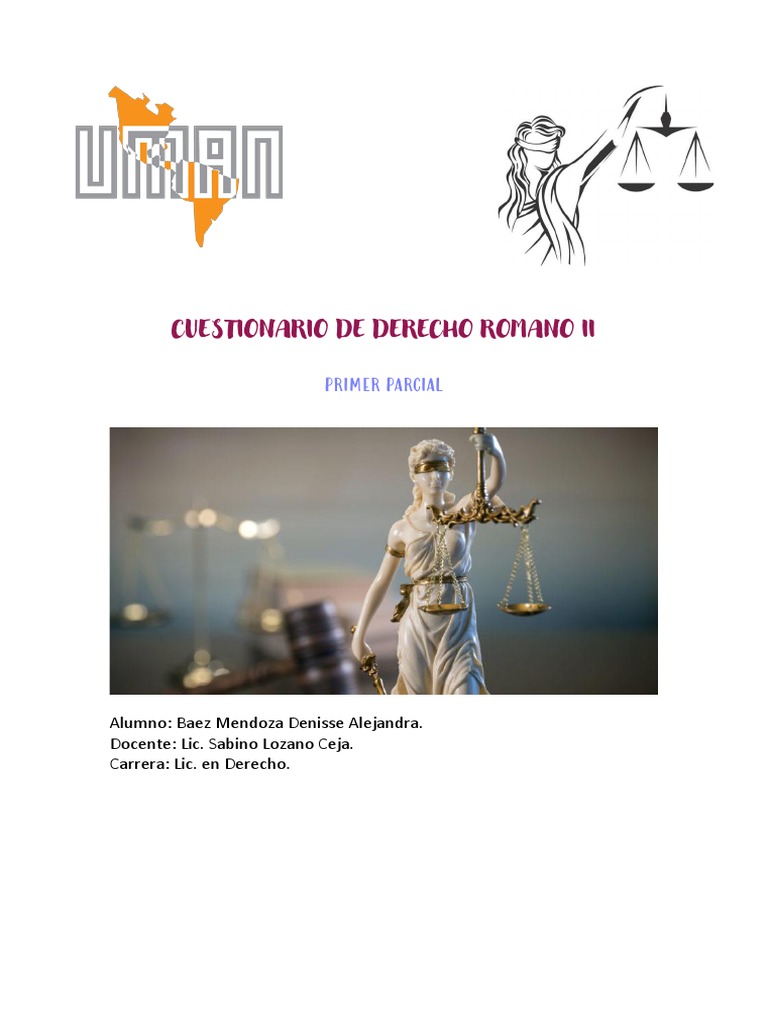 Cuestionario de Derecho Romano Ii | PDF | Propiedad | Conceptos legales