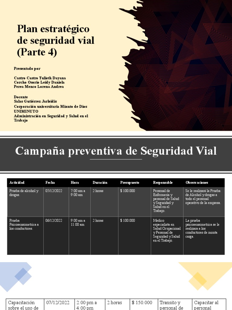 Plan Estratégico de Seguridad Vial (Parte 4 | PDF