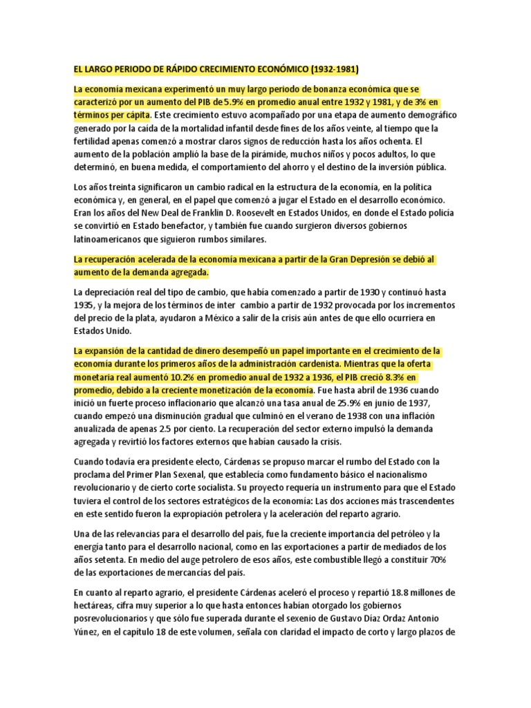 El Largo Periodo de Rápido Crecimiento Económico | PDF | Inflación ...