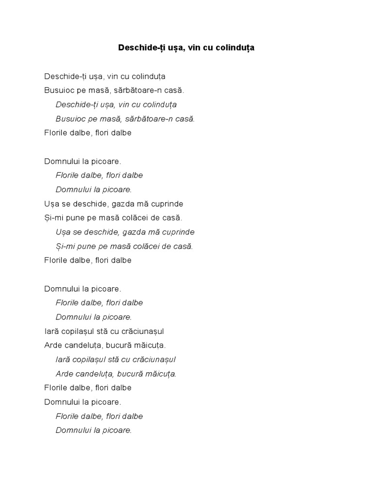 Deschide Usa Vin Cu Colinduta | PDF