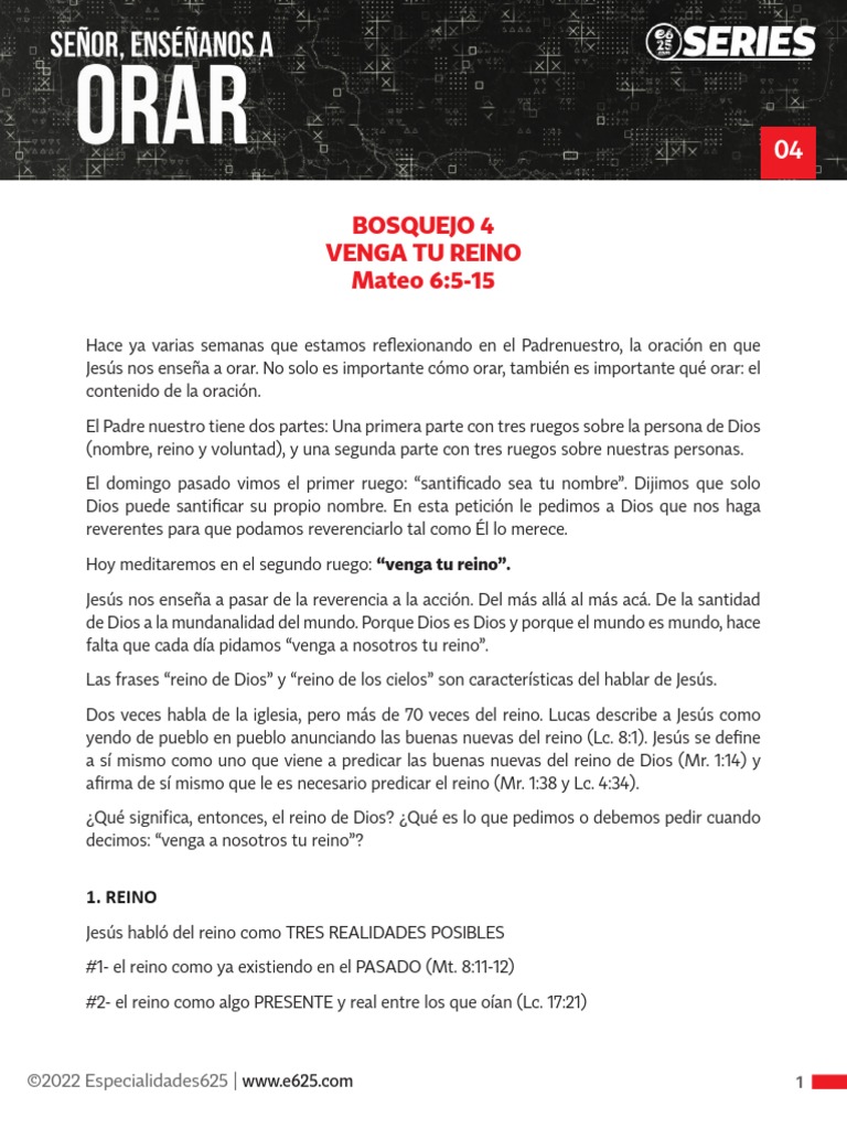 Serie Enseñanos A Orar 4 | PDF | Oración | orador del Señor