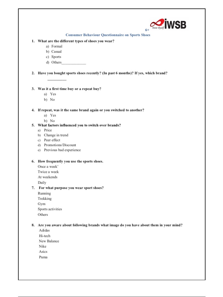 Final Questionnaire - Branded Shoes | PDF | Consumer Behaviour | Brand