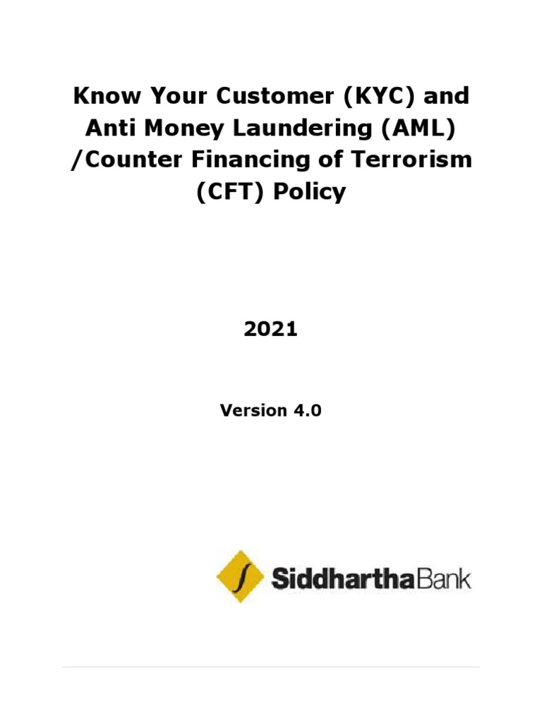 KYC and AML/CFT Policy Overview | PDF | Money Laundering | Terrorism ...