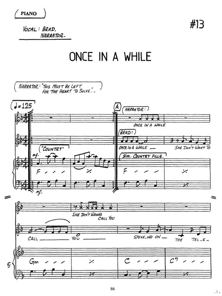 Once in A While - Rocky Horror | PDF