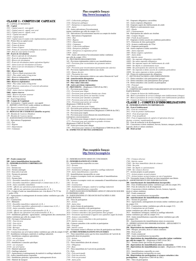 Pcg Francais Pdf Immobilisations Prêts