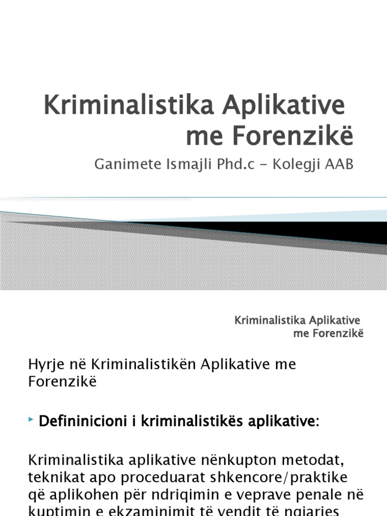 1-Kriminalistika Aplikative Me Forenzik | PDF