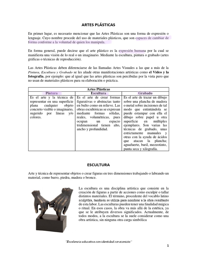 Artes Plásticas | PDF | Escultura | Grabado