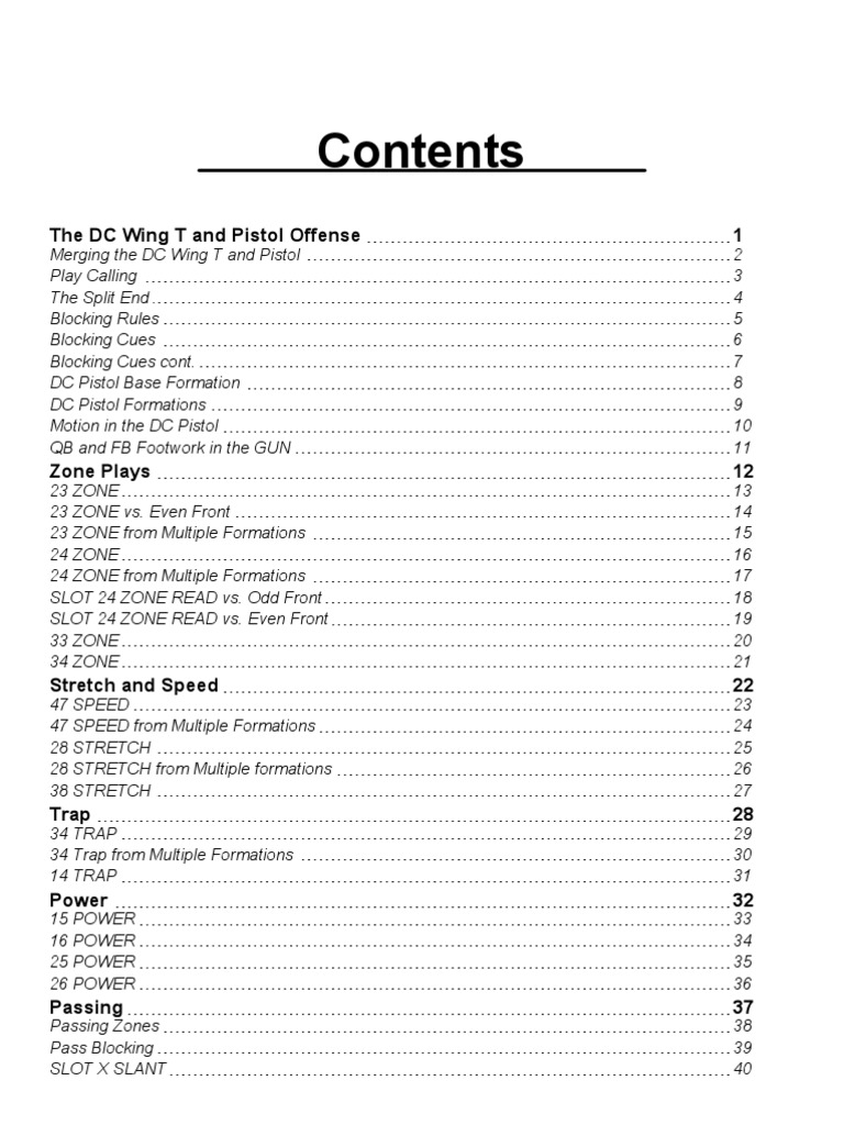 Pistol Wing T Offense Playbook | PDF | Quarterback | Sport Variants