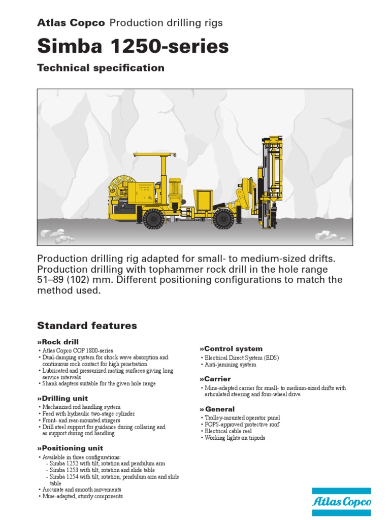 Simba 1250 Series | PDF | Drilling Rig | Drill