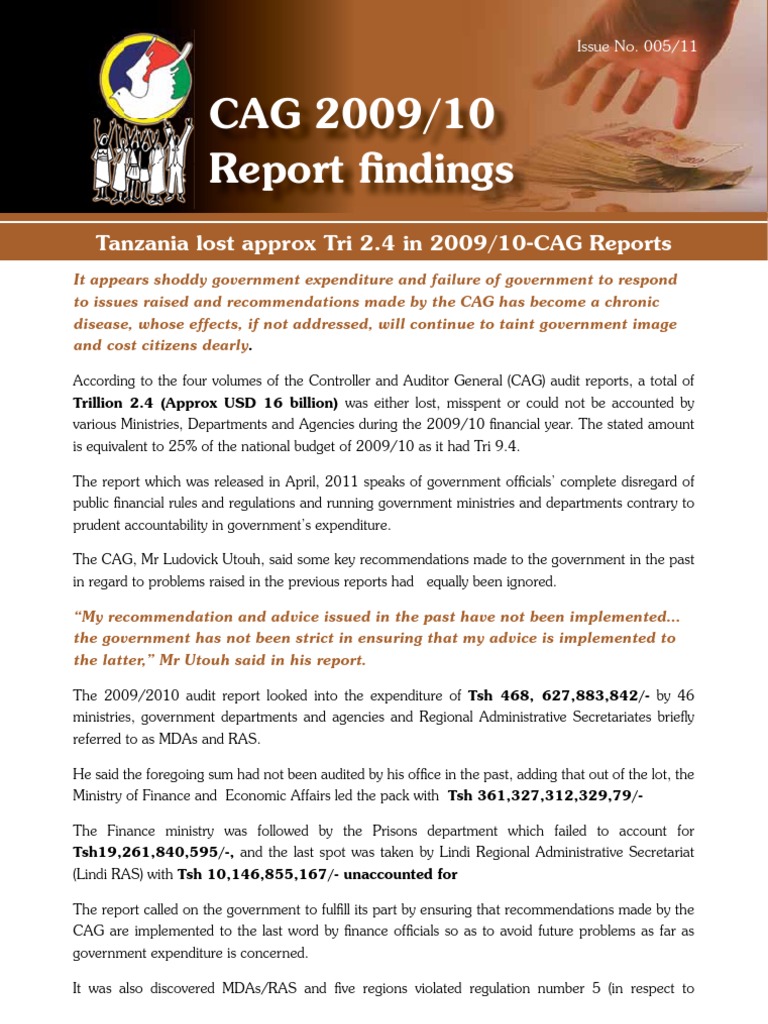 CAG 2009/10 Report Findings | Download Free PDF | Tanzania | Auditor's ...