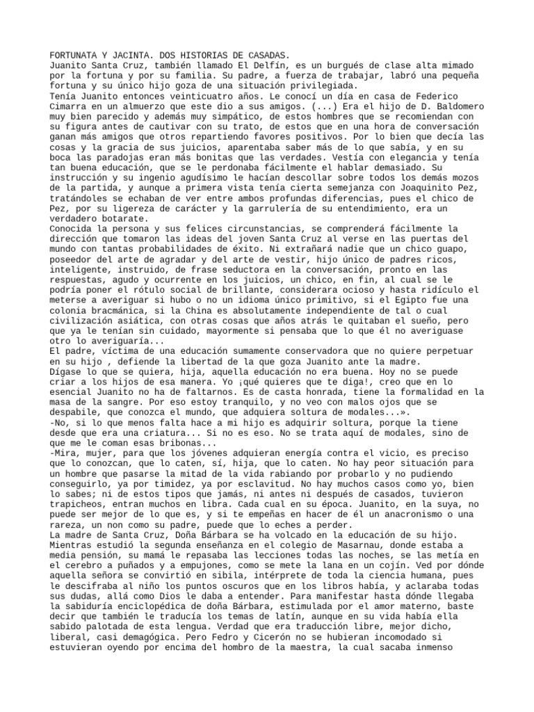 Juanito Santa Cruz y Fortunata | PDF | Amor | Verdad