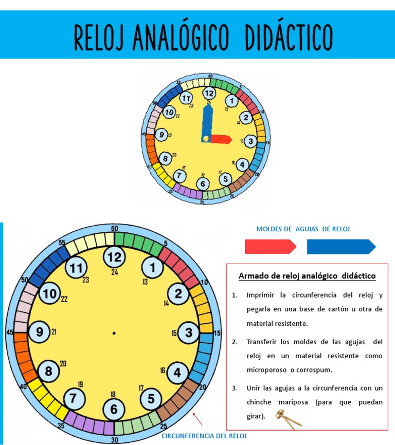 Reloj Didáctico para Imprimir y Armar | PDF