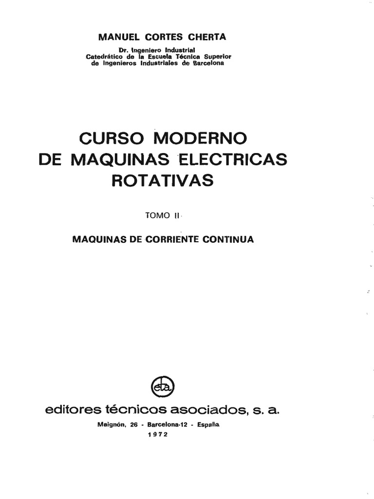 Curso de Maquinas Electricas Rotativas-Cortes-Tomo II | PDF