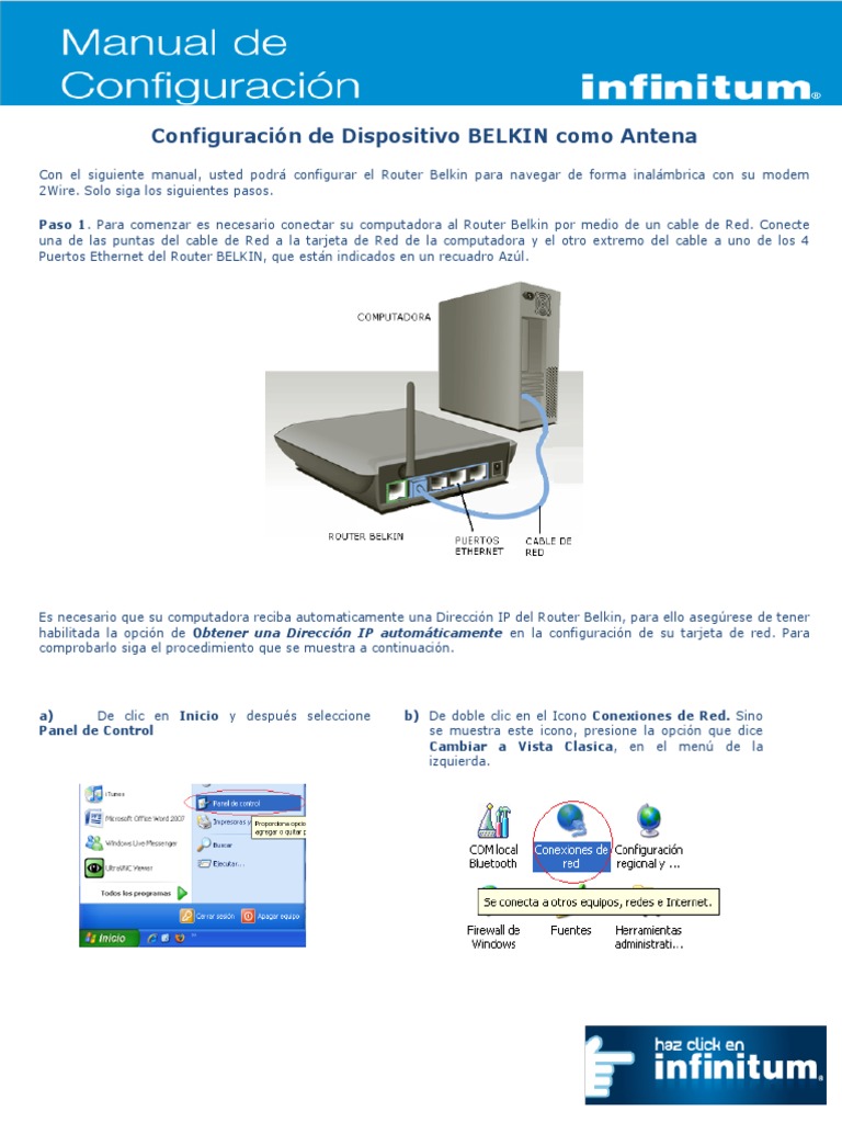 Conf Router Belkin | PDF | Red de computadoras | Protocolos de internet