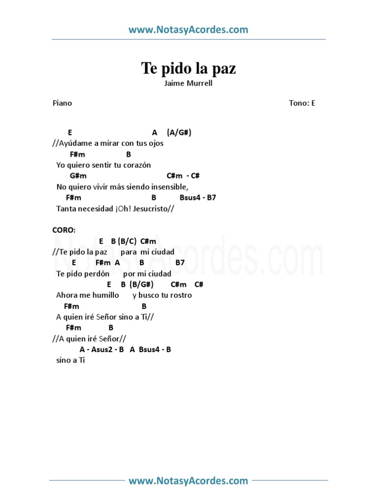 Te Pido La Paz Jaime Murrell | PDF