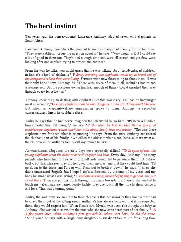 The Herd Instinct | PDF | Elephant