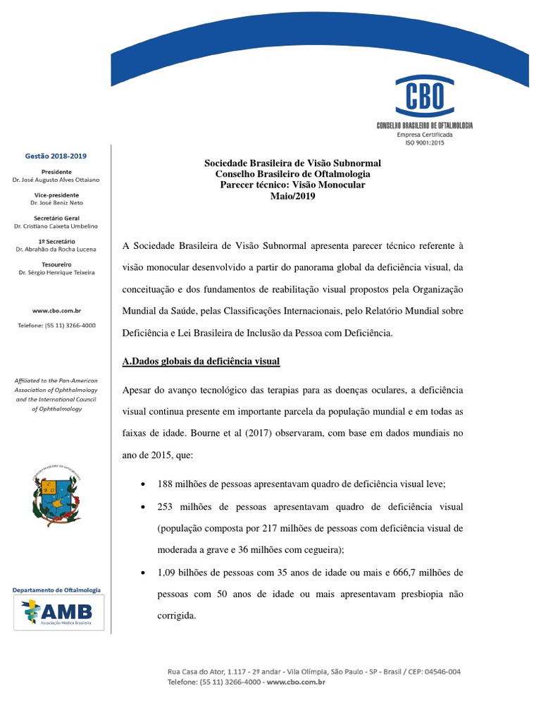 Visao Subnormal | PDF | Deficiência visual | Sociologia