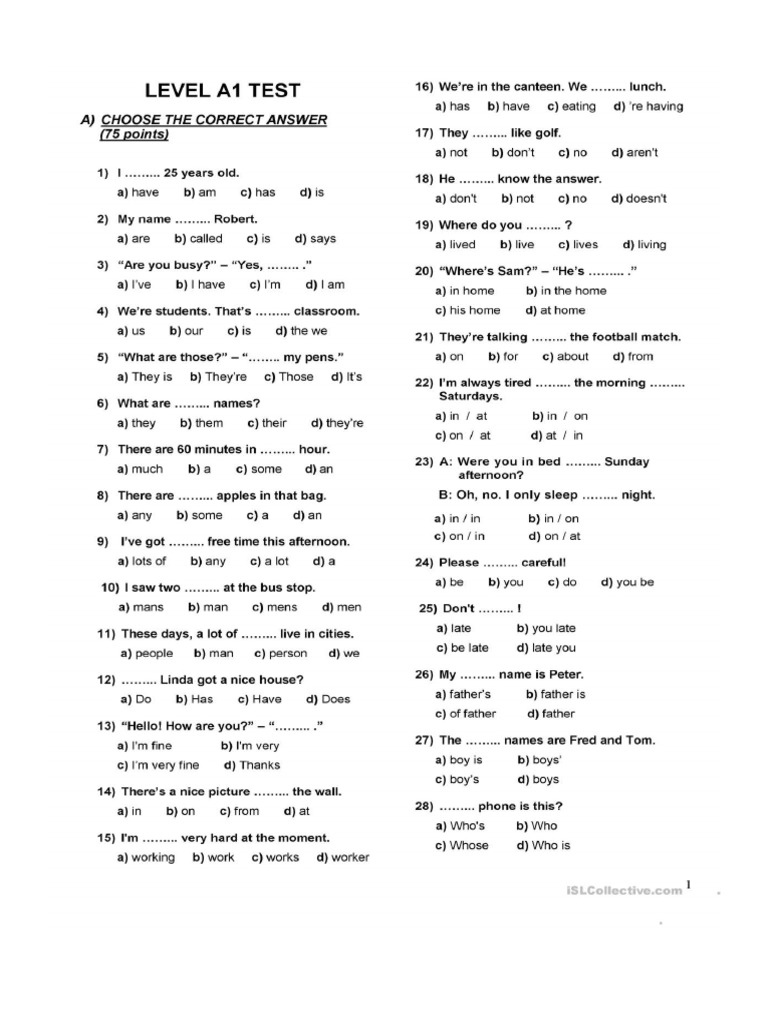 Teaching English A1 Exercises Pdf – EMWGH