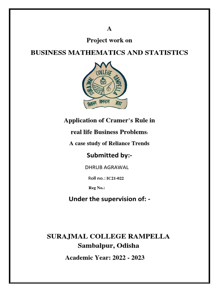 Cramer's Rule in Business Math | PDF | Determinant | Matrix (Mathematics)