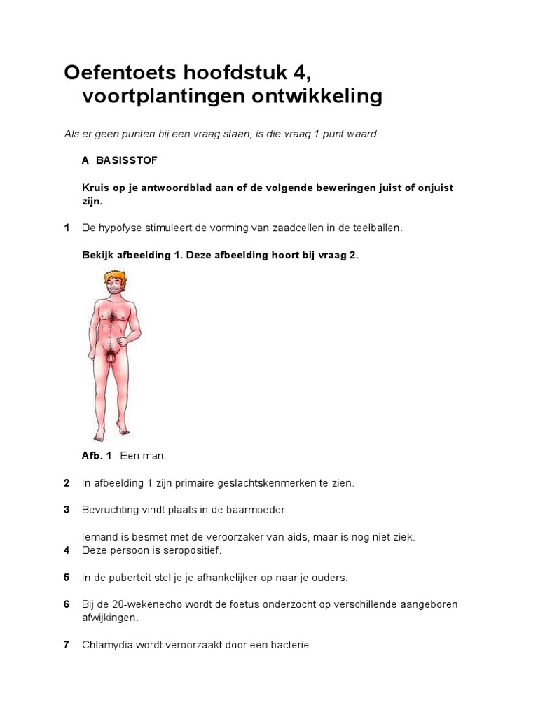 Oefentoets Hoofdstuk 4 Voortplanting En Ontwikkeling Pdf