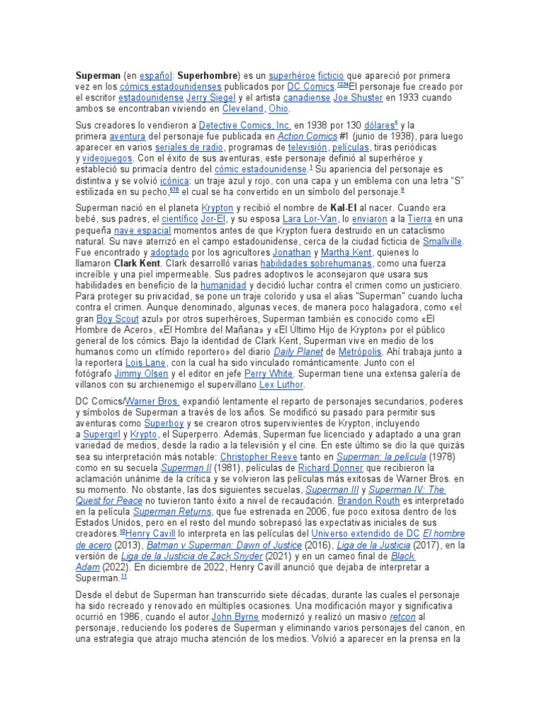 Superman | PDF | Superhombre | DC comics