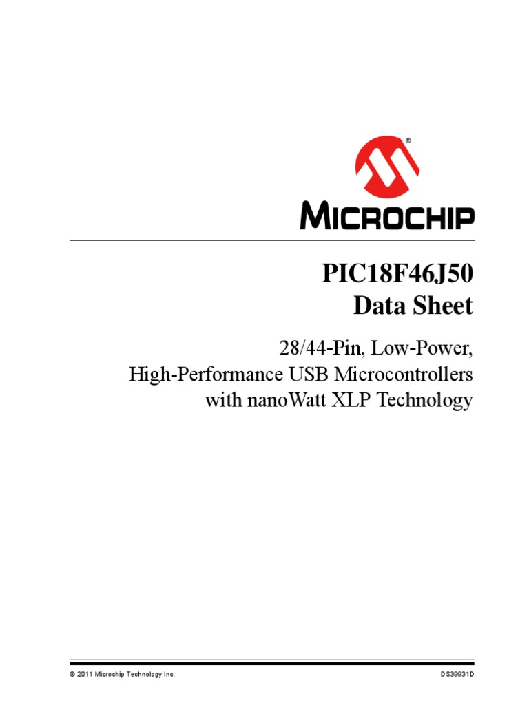 PIC18F46J50 | PDF | Usb | Microcontroller