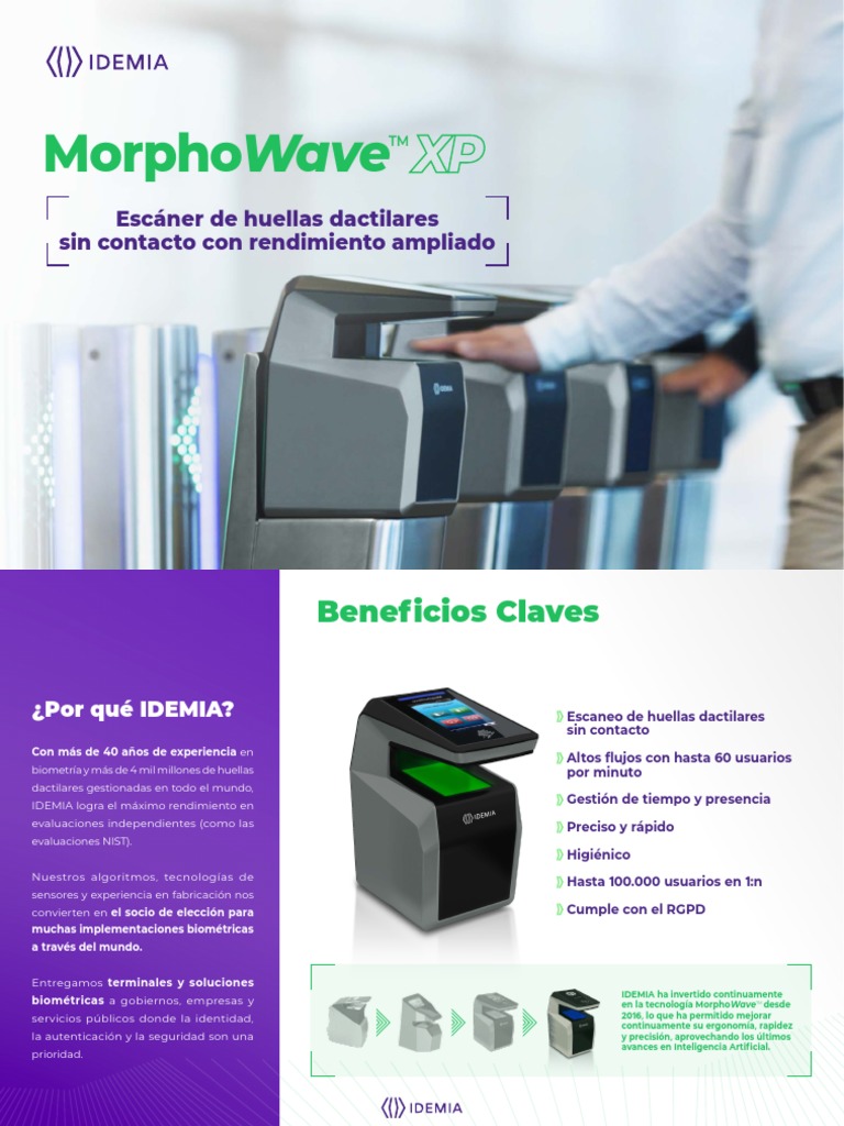 MorphoWave XP - Brochure - Spanish | PDF | Biometría | Tecnología de ...