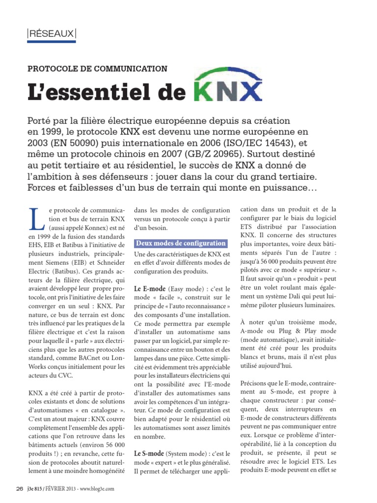 J3e KNX | PDF | Électricité | Informatique