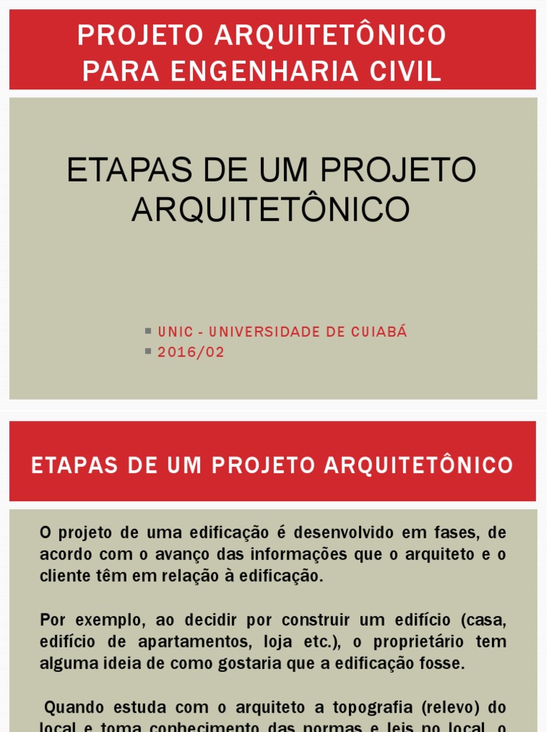 Etapas de Um Projeto Arquitetônico - Pdf22222 | PDF | Construção | Teto