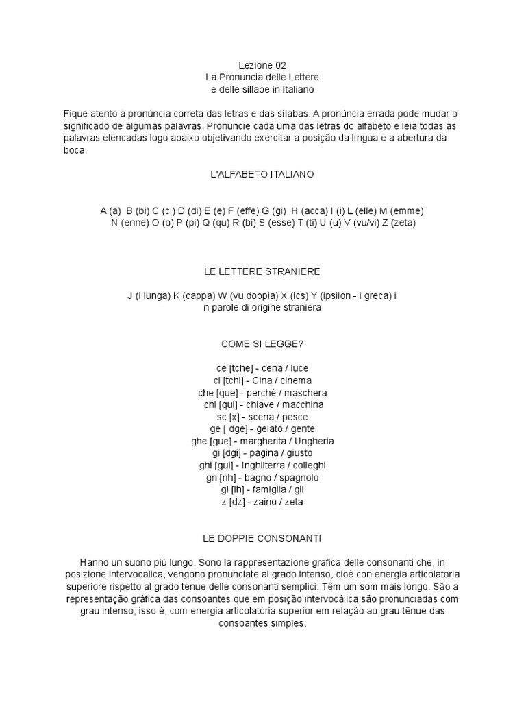 Lezione 02 - Italiano | PDF