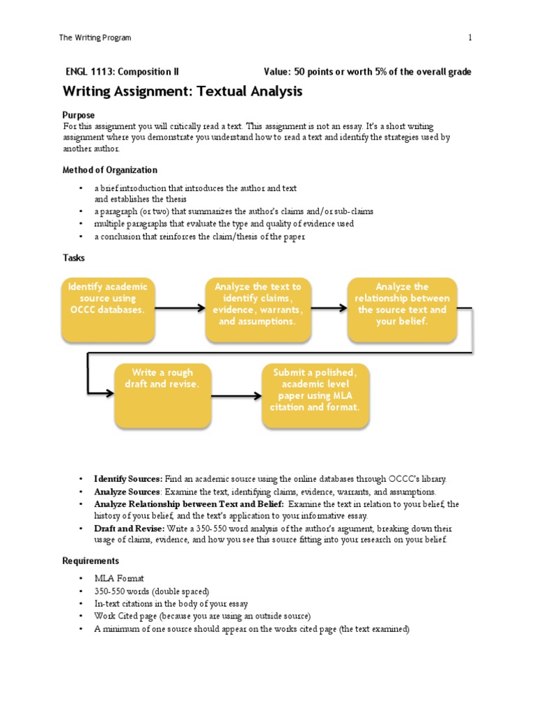 Week 2 - Writing Assignment 1 Textual Analysis | PDF | Essays | Citation