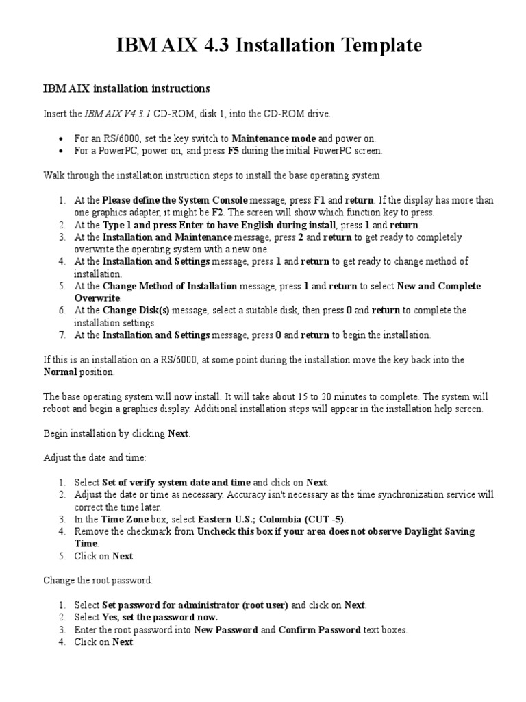 Ibm Aix 4 Installation | PDF | Ip Address | File System