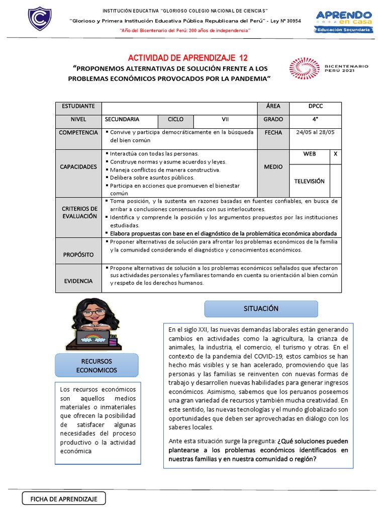 Ficha de Aprendizaje DPCC 4 Ok | PDF | Perú | Derechos humanos