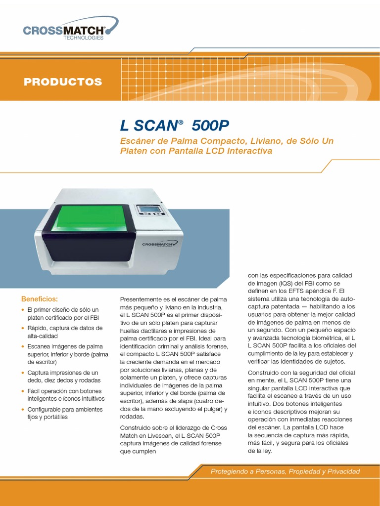 l-scan-500ap | PDF | Biometría | Hardware de la computadora