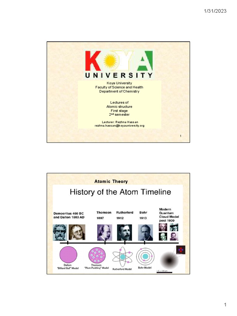 1st Lecture Download Free Pdf Atomic Orbital Electron Configuration