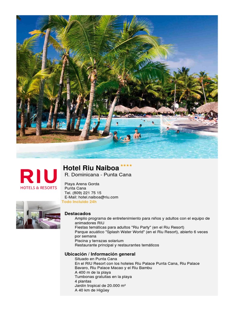 Hotel Riu Naiboa: Todo Incluido en Punta Cana | PDF | Cocina | Comida y ...