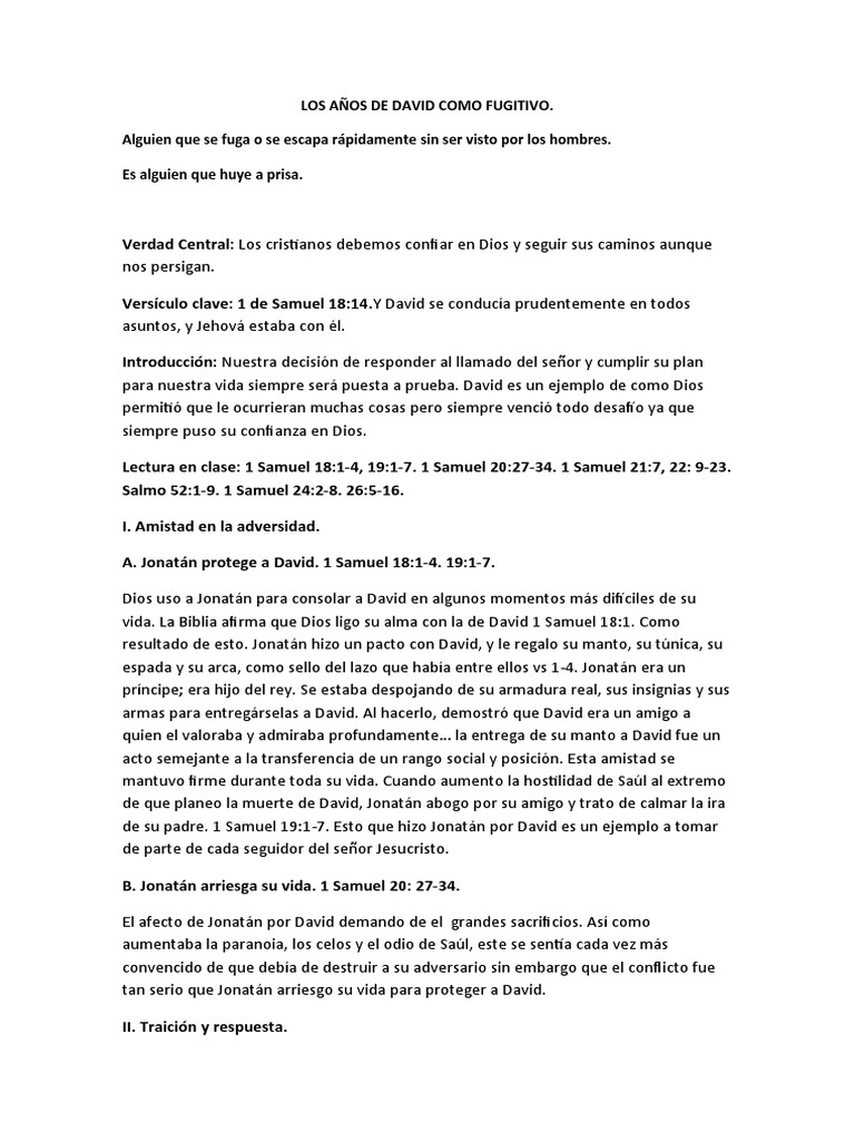 Los Años de David Como Fugitivo | PDF | David | Saulo