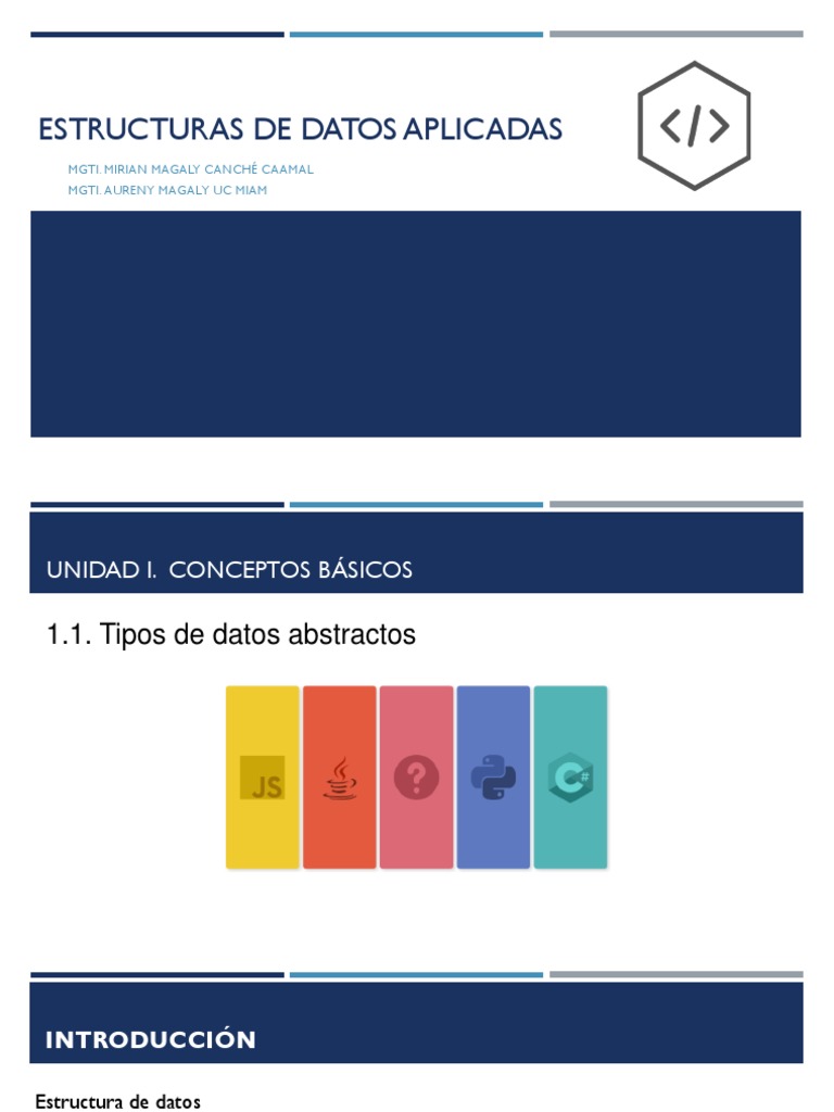 Tema.1.1. Conceptos Básicos de Estructura de Datos | PDF | Programación de computadoras ...