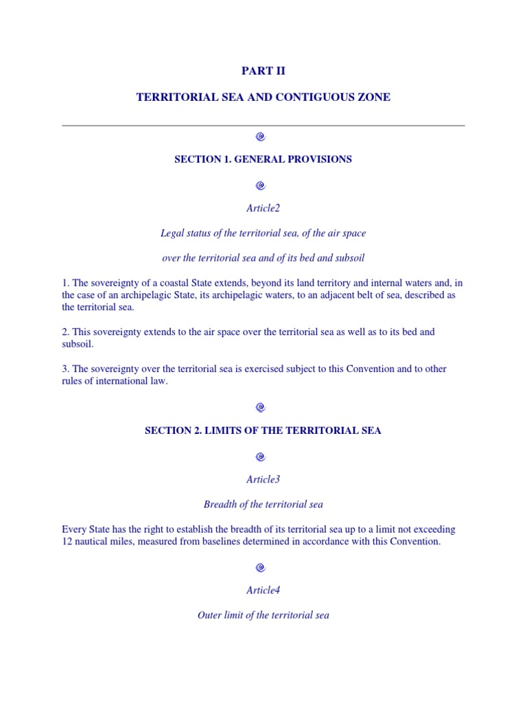 Territorial Sea and Contiguous Zone: Section 1. General Provisions ...