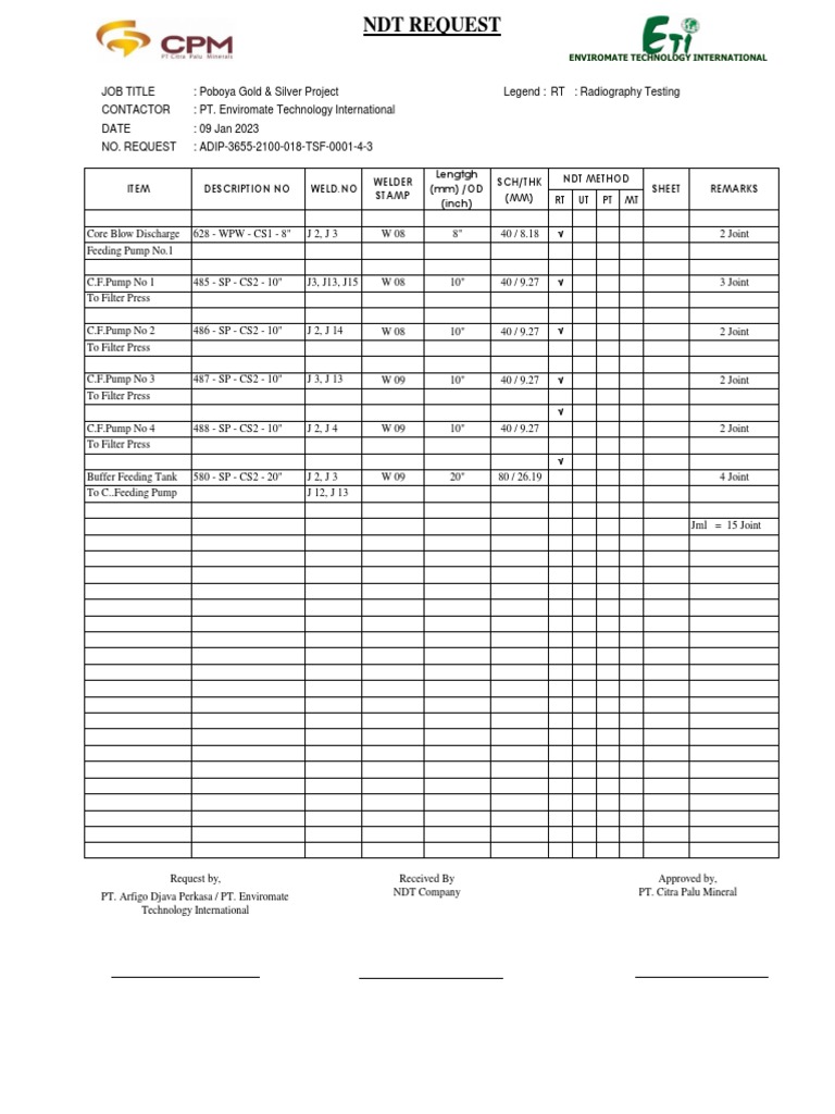 NDT - Request-1 TSF | PDF | Nondestructive Testing | Secondary Sector ...