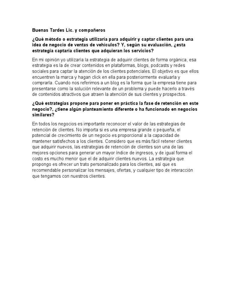 Estrategias para Captar y Retener Clientes en Ventas de Vehículos | PDF