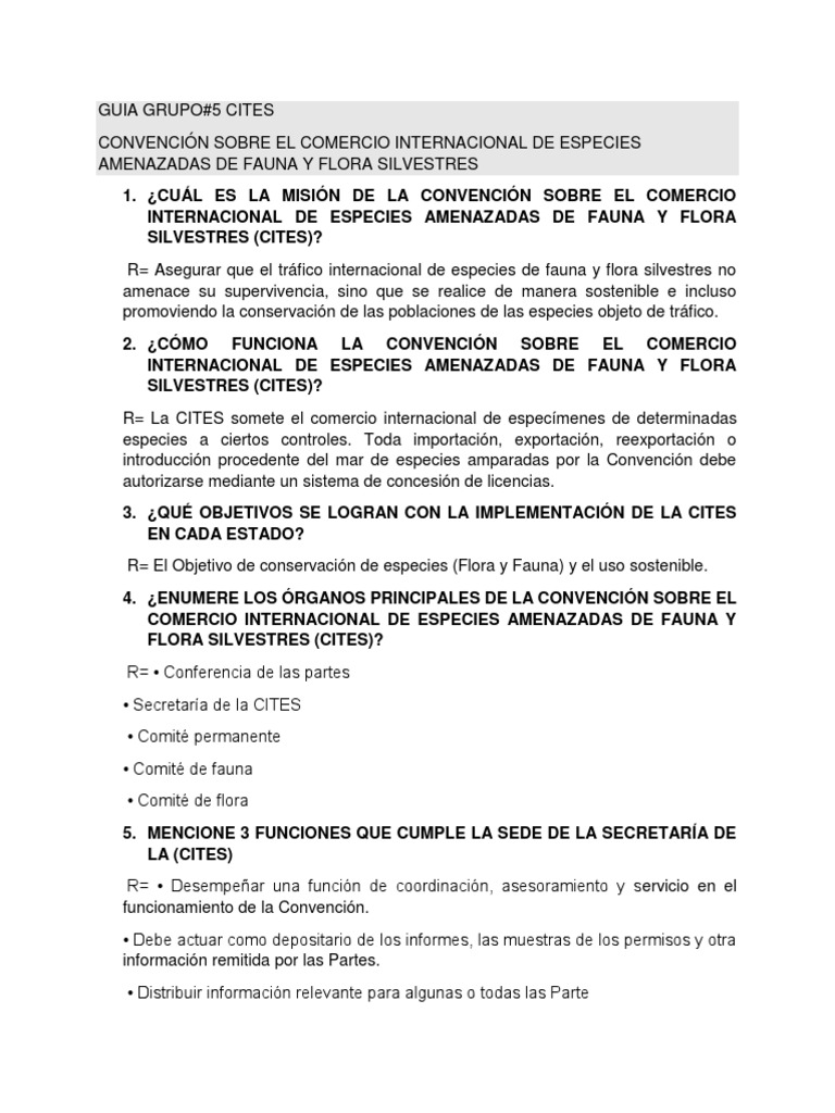 Guia Grupo #5 Cites | PDF | Cita | Fauna