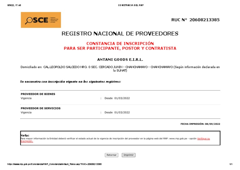 Constancia Del RNP | PDF