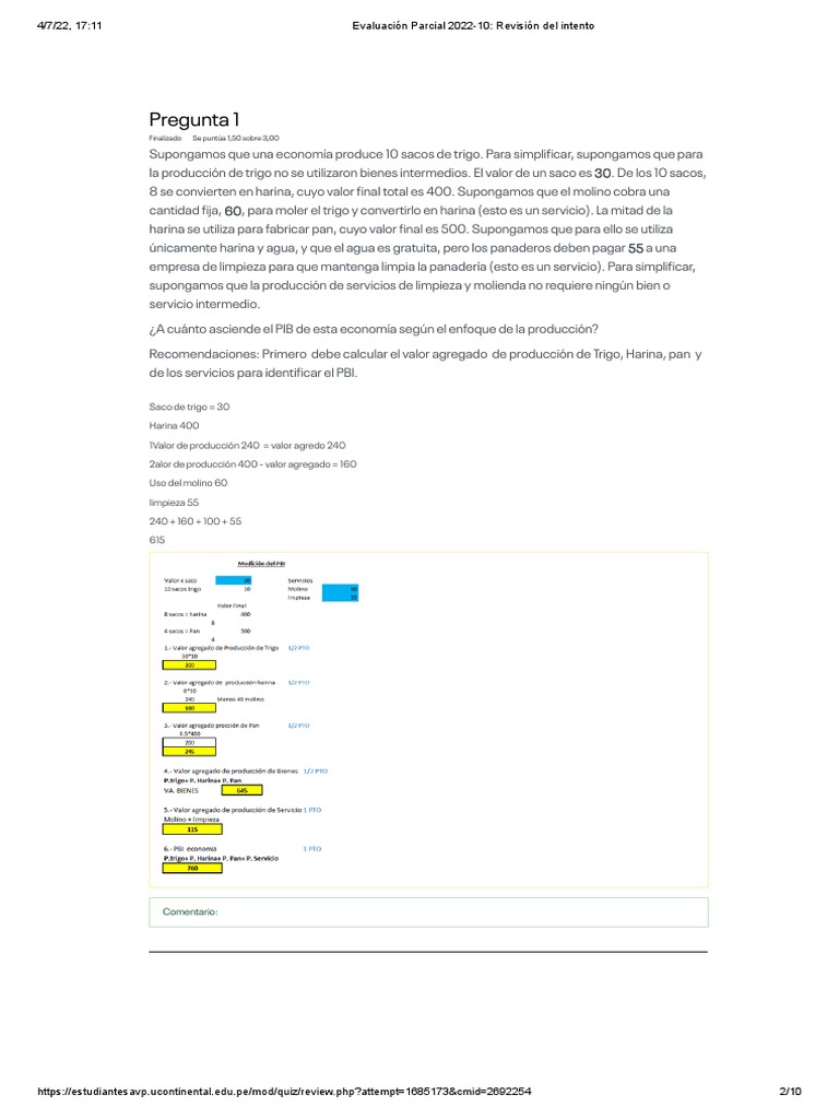 Evaluación Parcial 2022-10 - Revisión Del Intento | PDF | Bancos | Producto Interno Bruto
