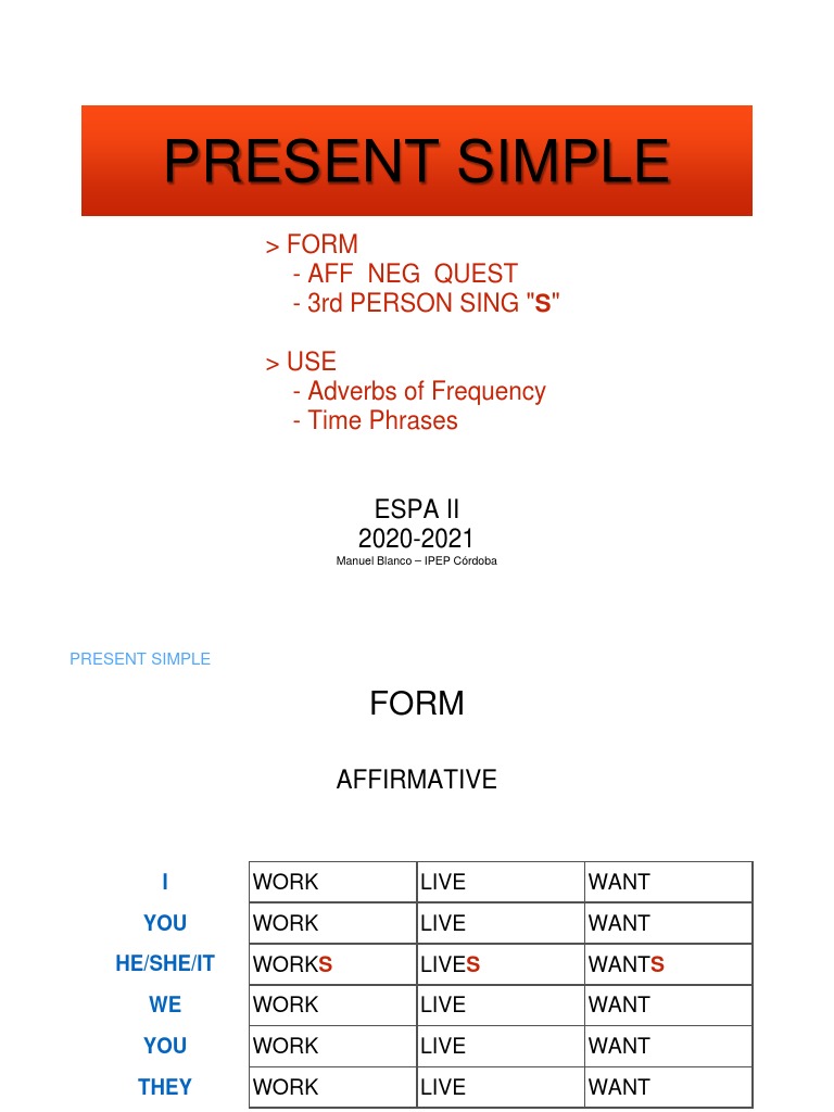 Present Simple Aff - Neg - Q - Frequency | Download Free PDF ...