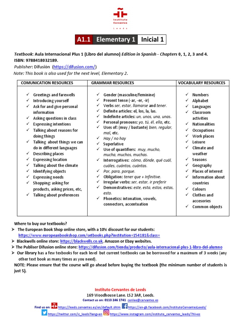 Elementary 1 A1.1 | PDF | Grammatical Gender | Textbook