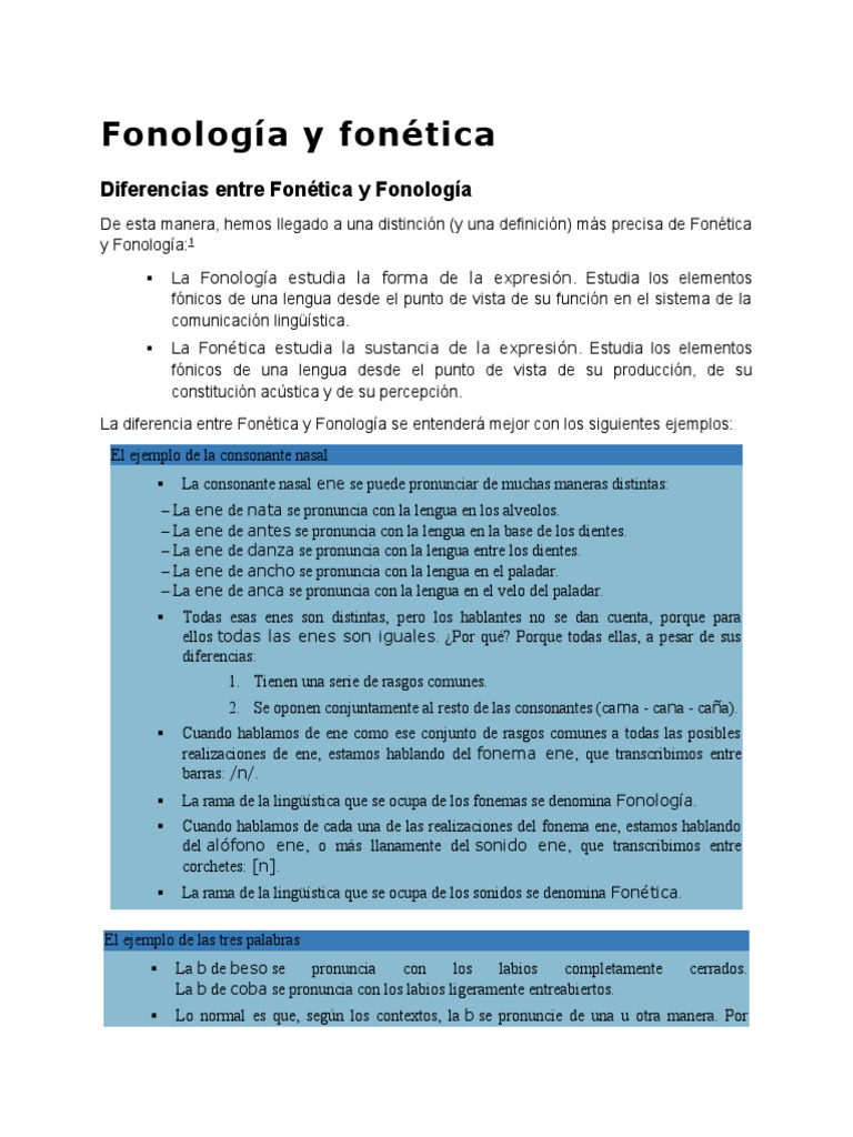 Fonología y Fonética | PDF | Fonología | Fonema