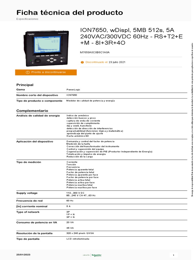 Ion7550 Ion7650 M7650a0c0b6c1a0a | PDF | Energia electrica | Frecuencia